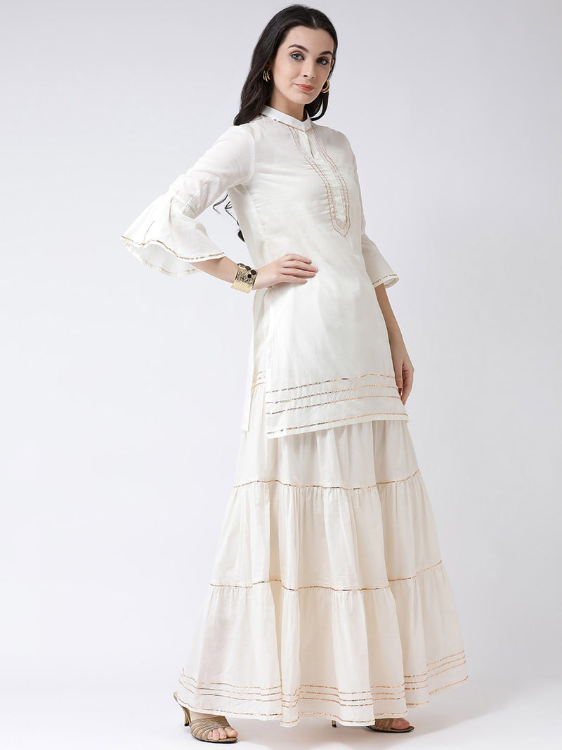 White Solid Kurta Set – La Mosaïk