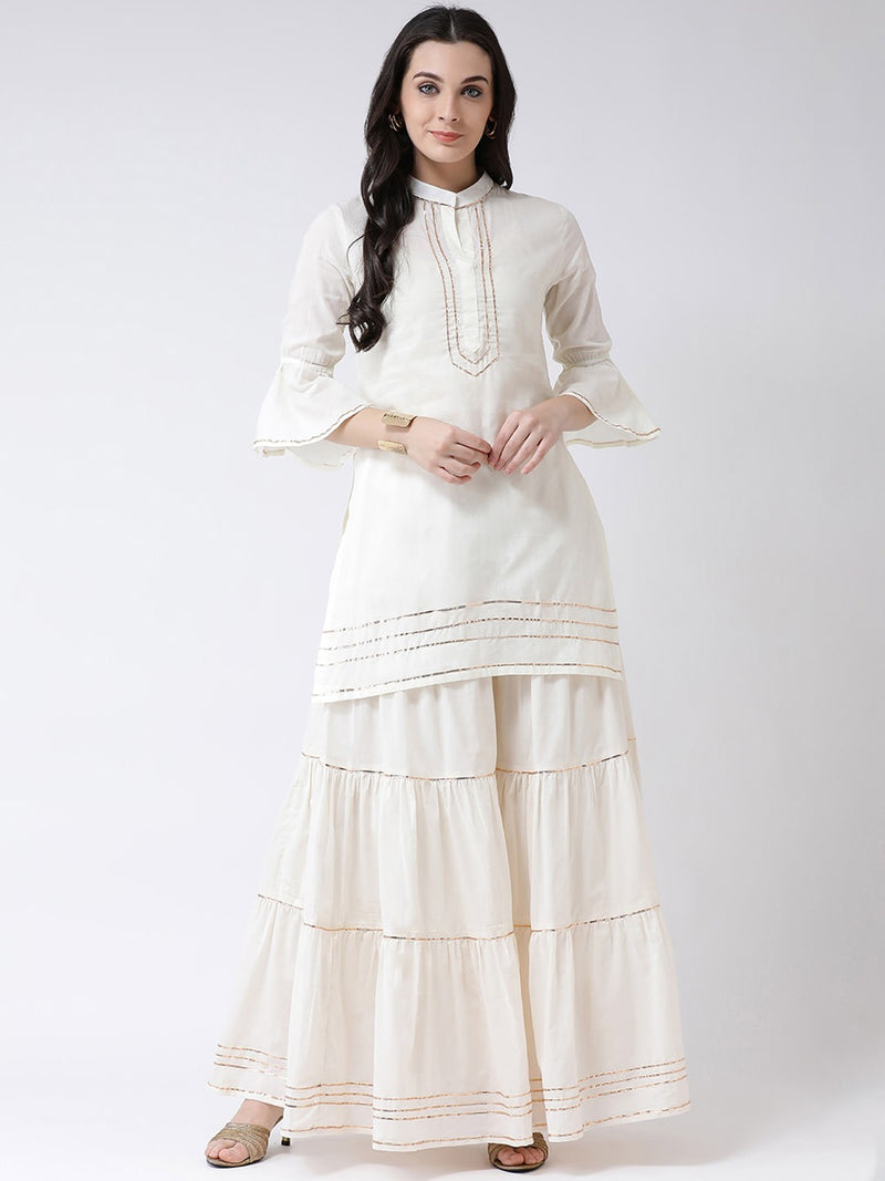 White Solid Kurta Set – La Mosaïk